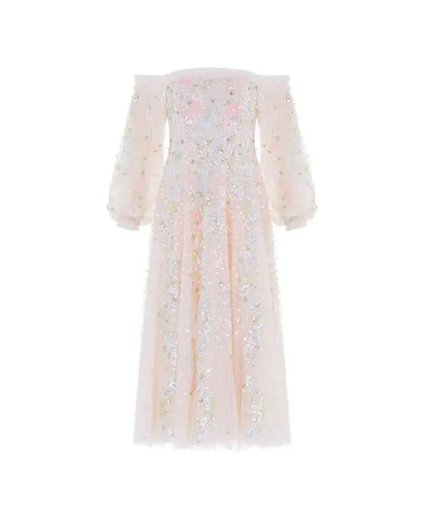 NEEDLE & THREAD Confetti Gloss Off-shoulder Dress