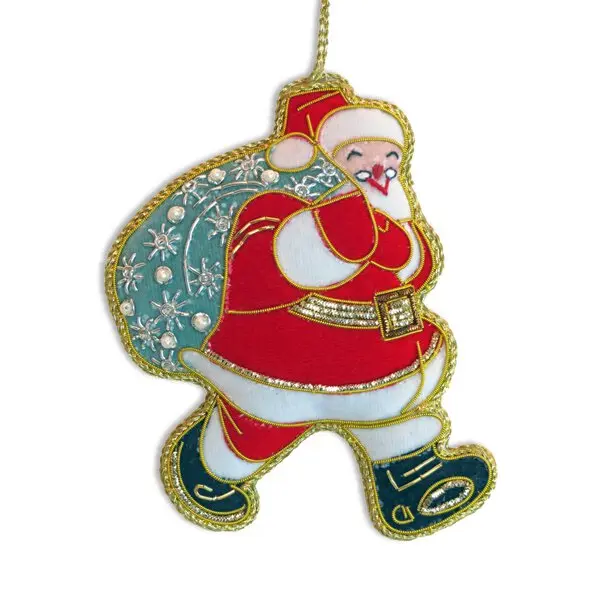 SUDHA PENNATHUR Santa Beaded Ornament Exclusive