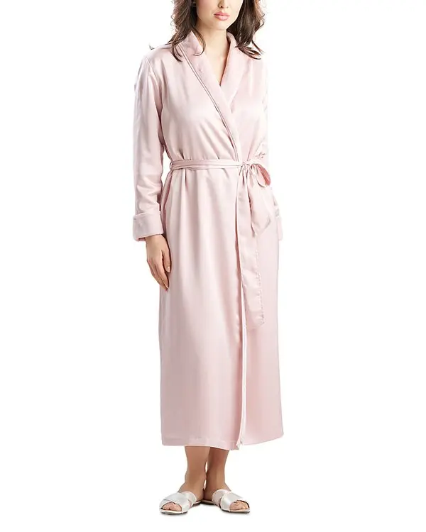 Natori Satin Plush Robe - Pink Rose