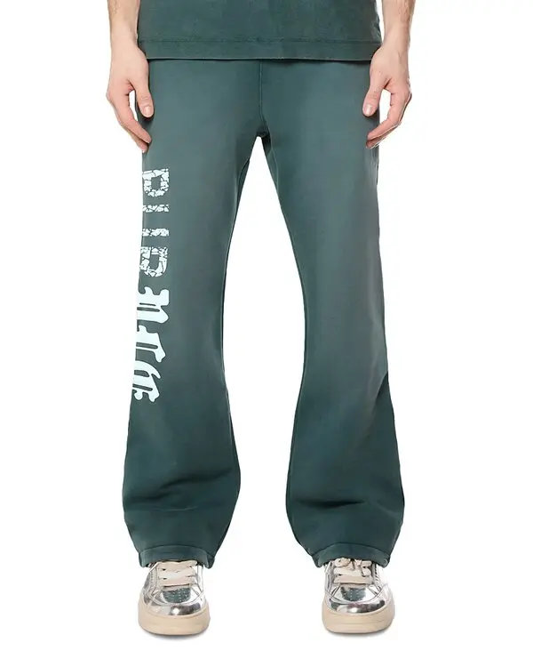 PURPLE BRAND Cotton Flared Fleece Logo Sweatpants