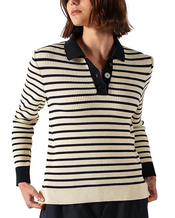 Saint James Fiquefleur Wool Polo Sweater