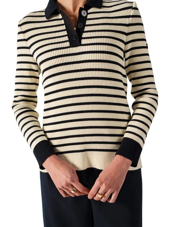 Saint James Fiquefleur Wool Polo Sweater
