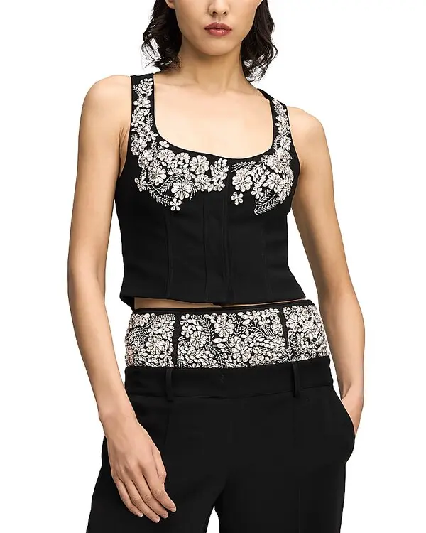 Cinq À Sept Aliana Embellished Cropped Vest