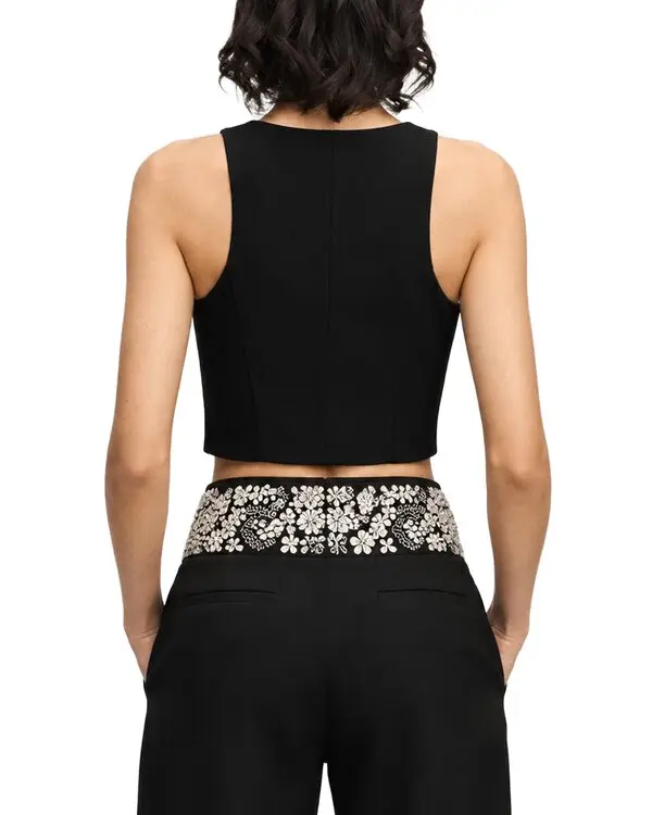 Cinq À Sept Aliana Embellished Cropped Vest