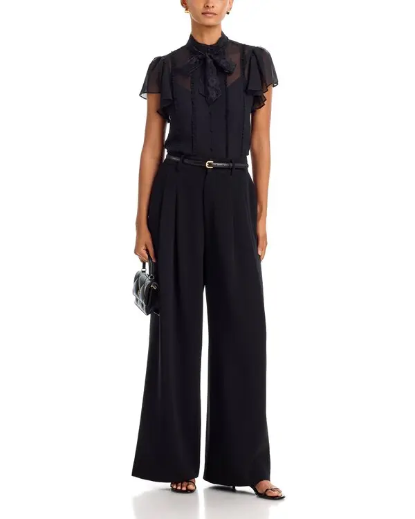 Cinq À Sept Virelle Ruffle Tie Neck Blouse