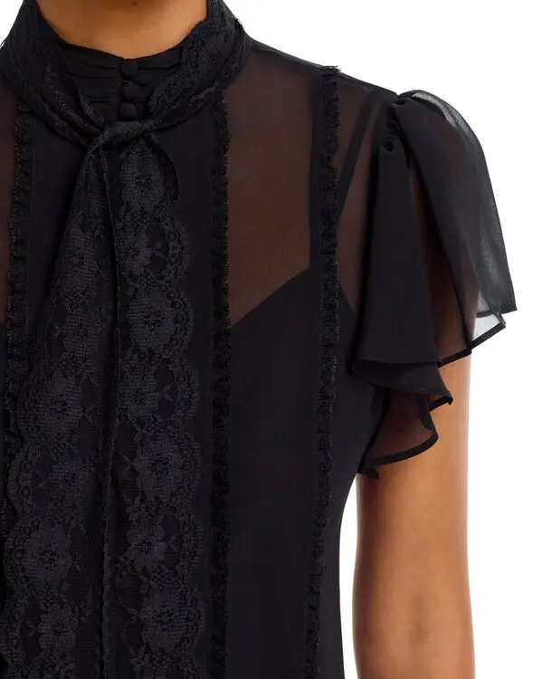 Cinq À Sept Virelle Ruffle Tie Neck Blouse