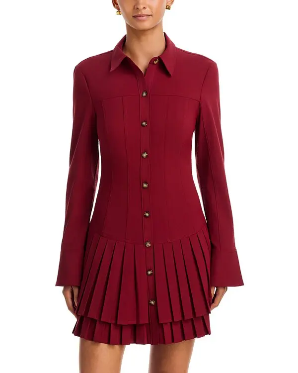 Cinq À Sept Dalissa Pleated Shirt Dress