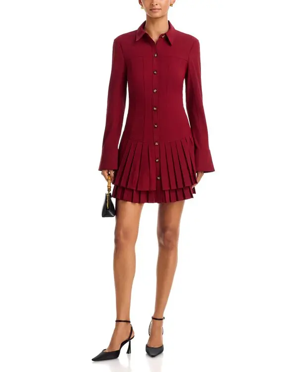Cinq À Sept Dalissa Pleated Shirt Dress