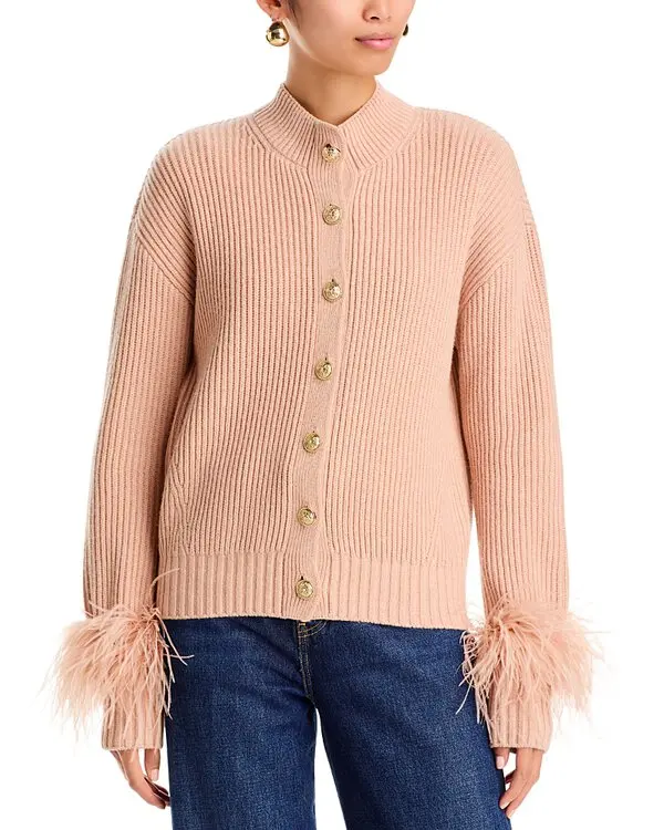 Ramy Brook Laura Mock Neck Cardigan Sweater - Blush