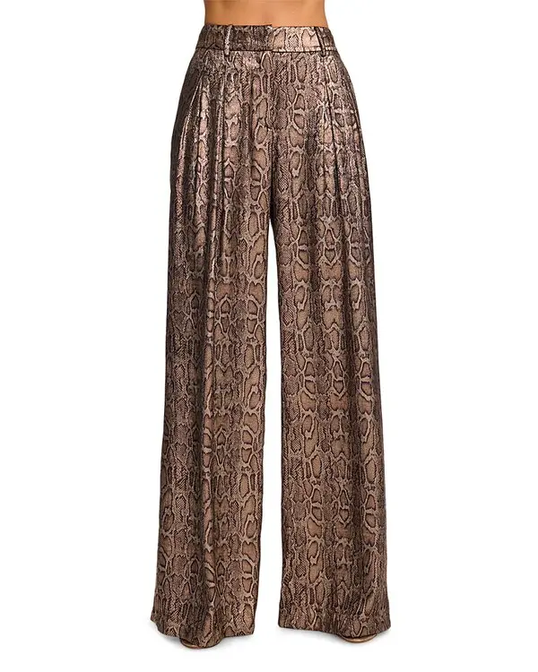 Ramy Brook Oscar Metallic Wide Leg Pants - Metallic Python
