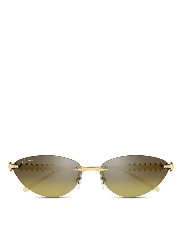 Cartier Cat Eye Sunglasses, 58mm - Gold