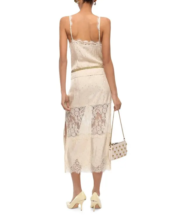 Pinko Tiara Jacquard Lace Top - Ostrich Grey