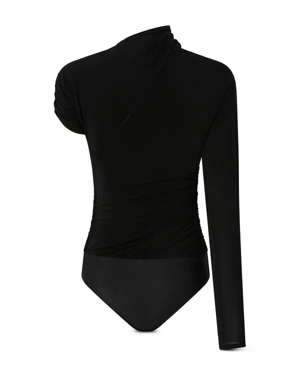 Pinko Croma Asymmetrical Slit Cutout Bodysuit - Black