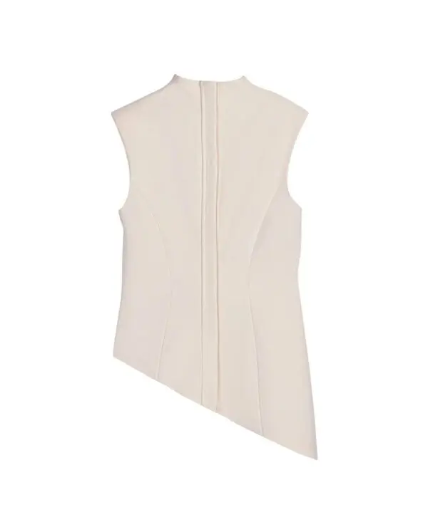 NOCTURNE Padded-shoulder Asymmetric Blouse