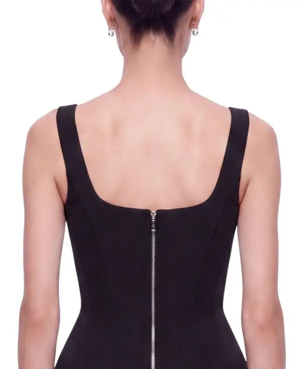 NOCTURNE Boned Square Neck Peplum Bustier Top