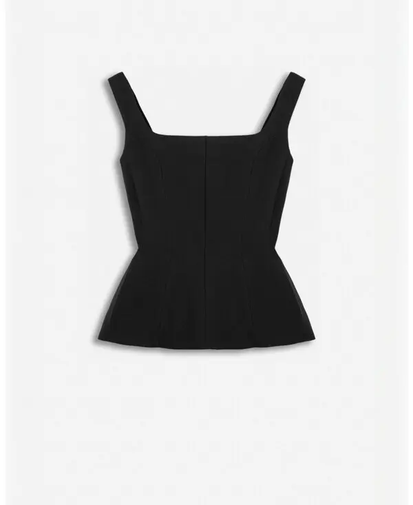 NOCTURNE Boned Square Neck Peplum Bustier Top