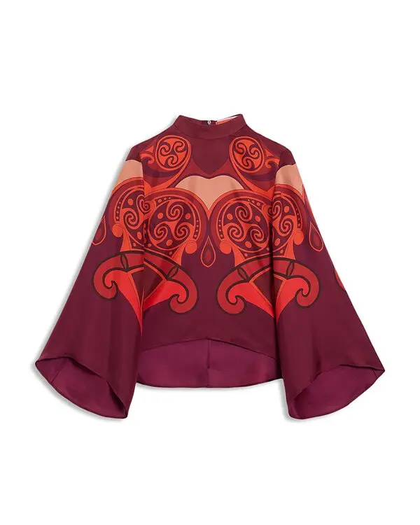 La DoubleJ Make An Exit Silk Flare Sleeve Top