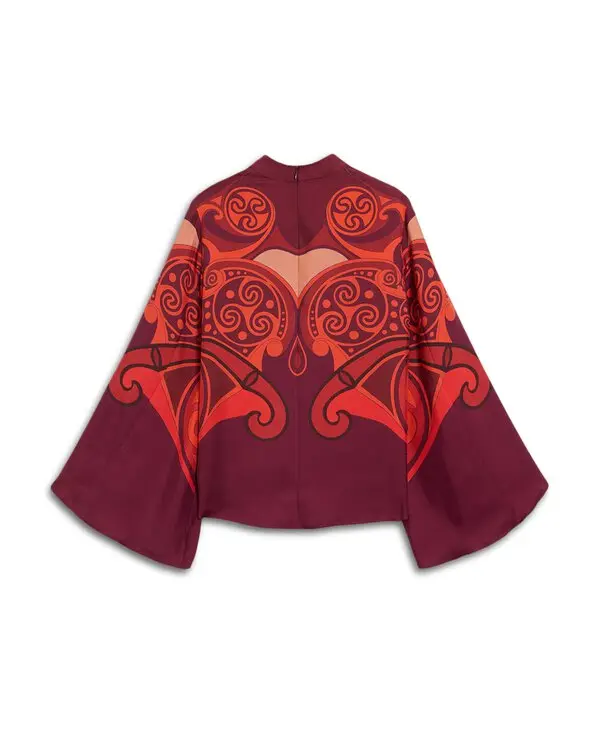 La DoubleJ Make An Exit Silk Flare Sleeve Top