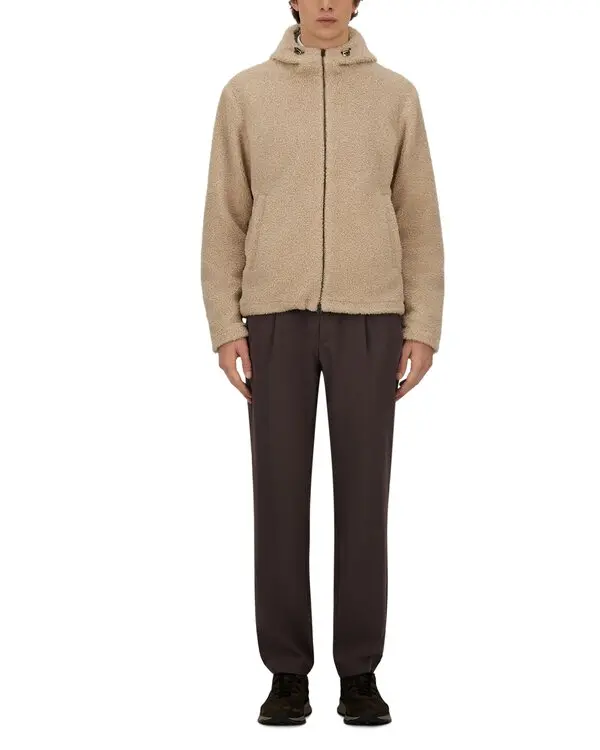Herno Curly Melange Sherpa Hooded Bomber Jacket