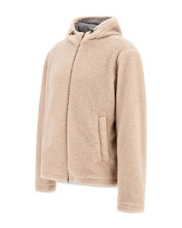 Herno Curly Melange Sherpa Hooded Bomber Jacket