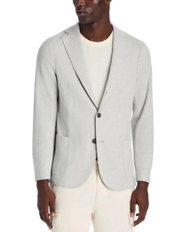 Eleventy Textured Jersey Jacket With Removable Hood - Light Grey