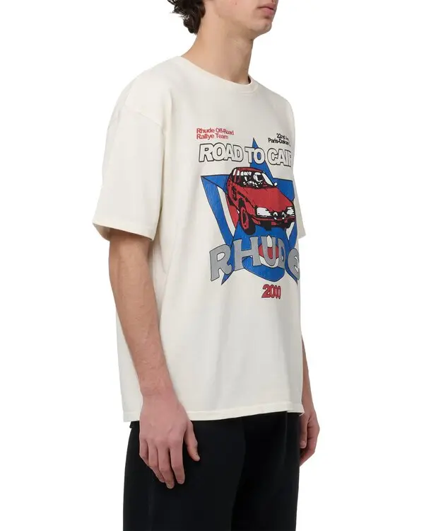 R H U D E Desert Crest Cotton Crewneck Logo T-shirt