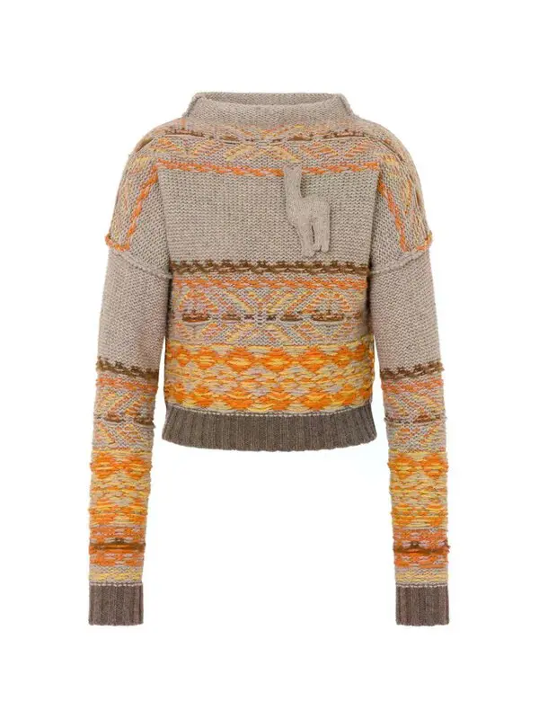 Moschino Inlaid Wool-and-silk Blend Sweater - Neutrals