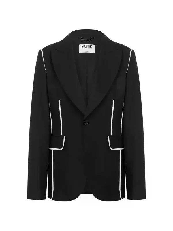 Moschino Piped Pleated-back Jacket - Black