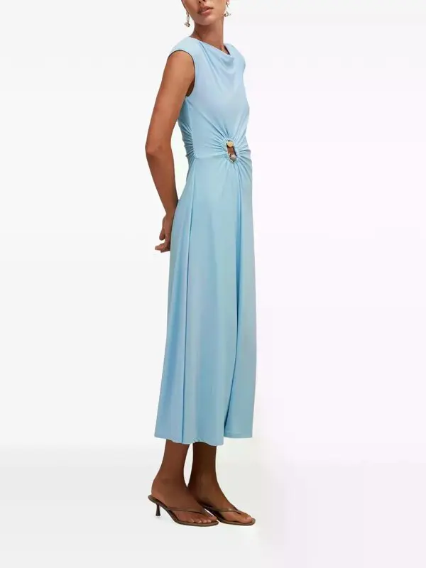 EVER NEW Alaia Gathered Hardware Midi Dress