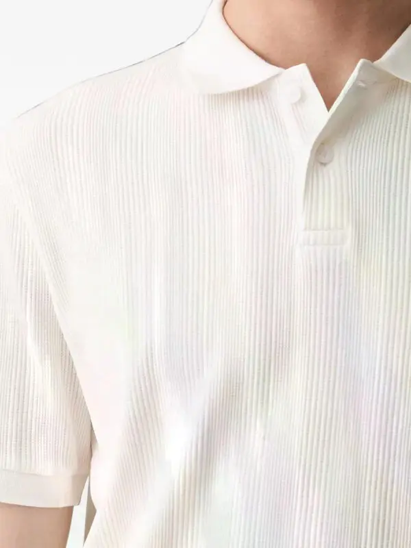 Marc O'polo Ribbed-knit Short-sleeve Polo Shirt