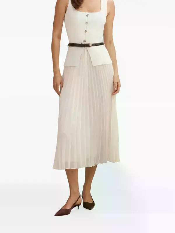EVER NEW Delphine Square-neck Belted Midi Dress