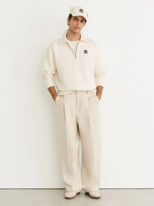 REISS Avi Monogram Relaxed Half-zip Sweatshirt