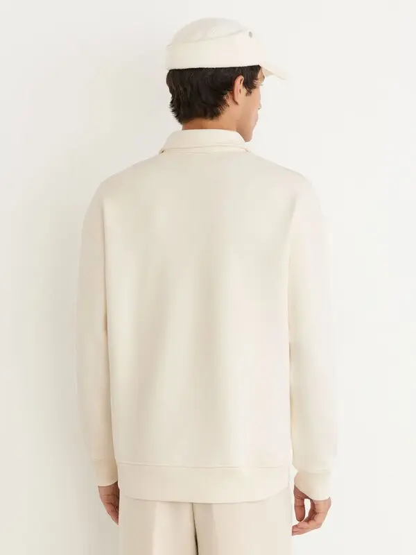 REISS Avi Monogram Relaxed Half-zip Sweatshirt