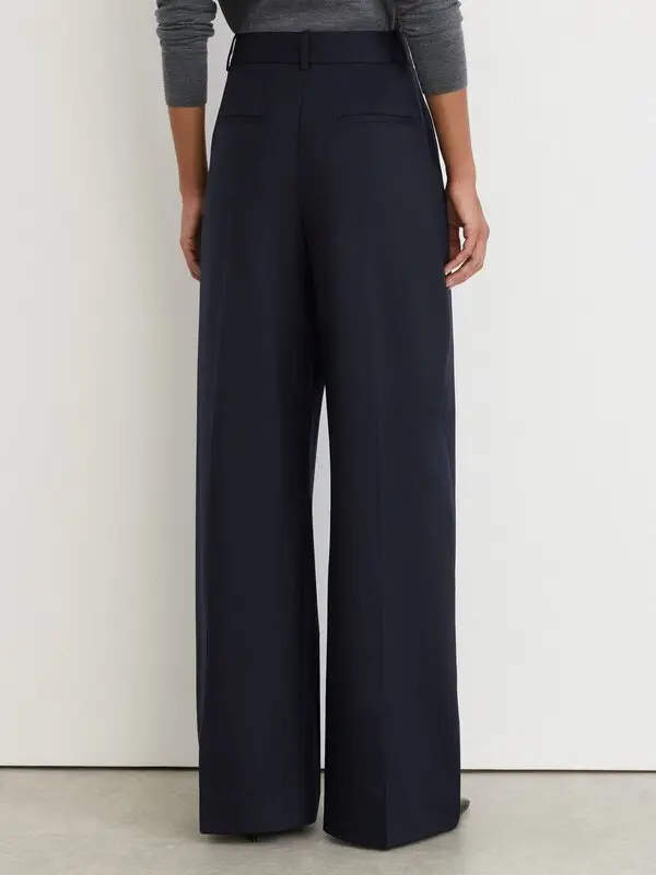 REISS Luna Wool-blend Wide-leg Pleated Trousers
