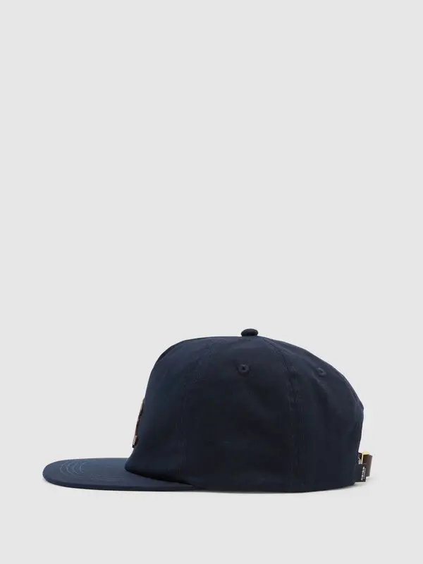 REISS Maddox Monogram Cotton Trucker Cap - Navy
