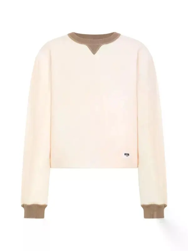 Moschino Logo-patch Ribbed-trim Sweater - Neutrals