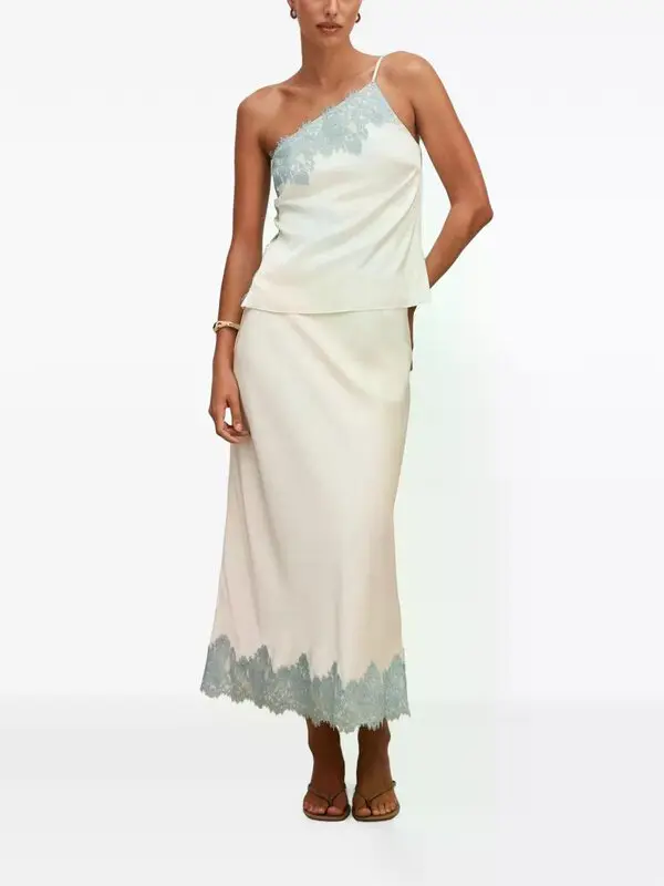 EVER NEW Adele Lace-trim Midi Skirt