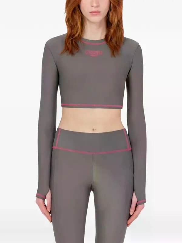 Moschino Technical Fabric Crop Top - Grey