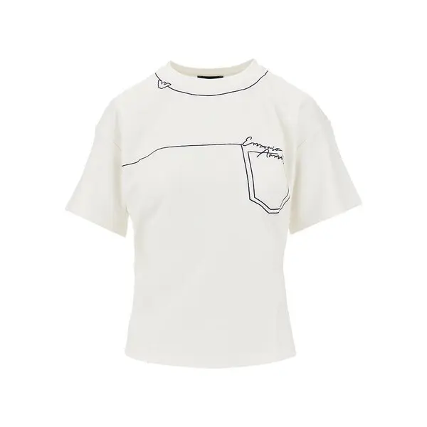 Emporio Armani Embroidered Interlock Jerey T-hirt