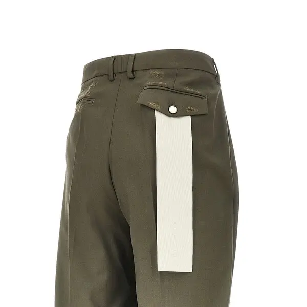THESTROY Distressed Twill Pants With Darts