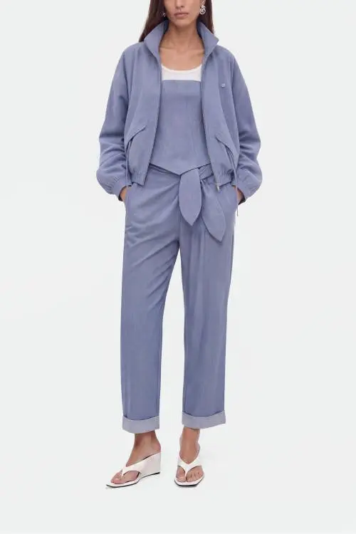 NOCTURNE Textured Straight Leg Trousers