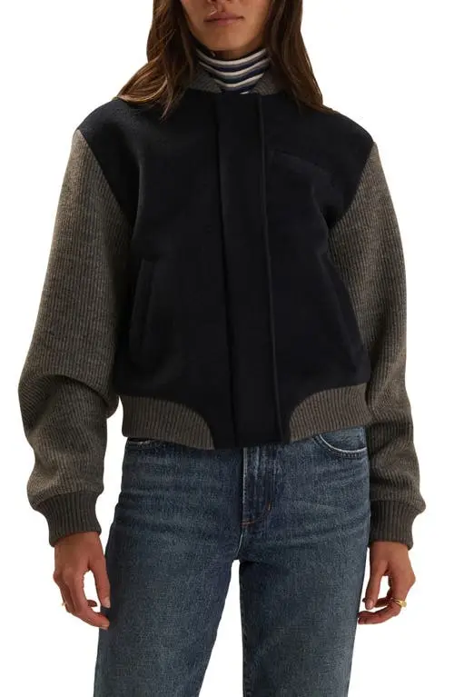 FAVORITE DAUGHTER The Studio Wool Blend Bomber Jacket