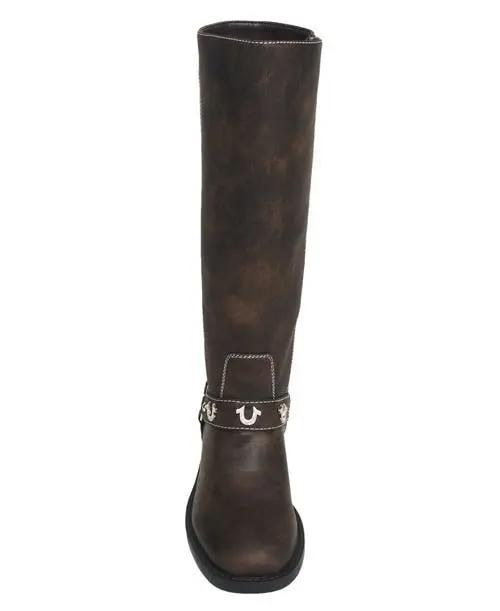 True Religion Kehlani Bling Logo Boot - Chocolate
