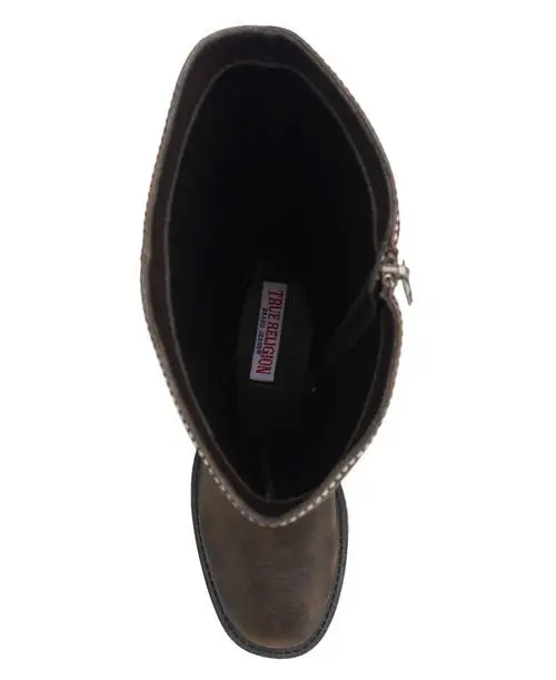True Religion Kehlani Bling Logo Boot - Chocolate