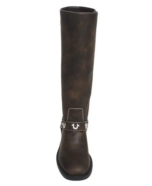 True Religion Kehlani Bling Logo Boot - Chocolate
