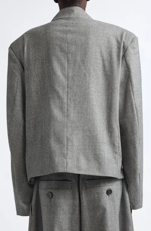 Vaquera Slouchy Glen Plaid Wool Blazer
