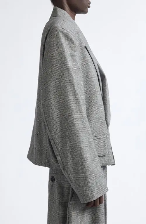 Vaquera Slouchy Glen Plaid Wool Blazer