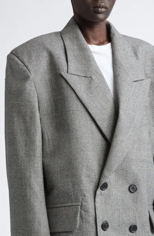 Vaquera Slouchy Glen Plaid Wool Blazer