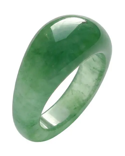 SEREE Thin Dome Jade- Aventurine Signet Ring