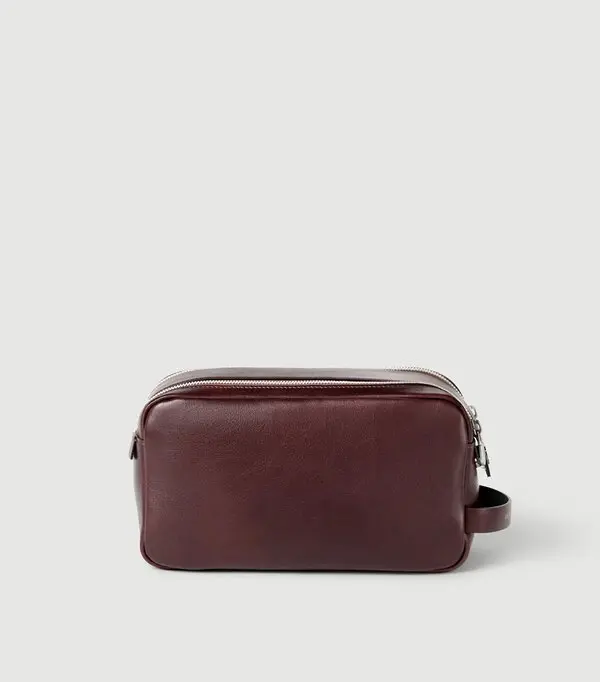 Brunello Cucinelli Leather Wash Bag - Purple